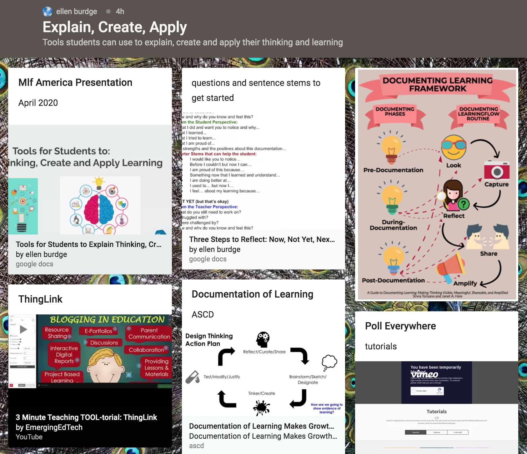Resources in English (presentation slides, padlets of resources and ...